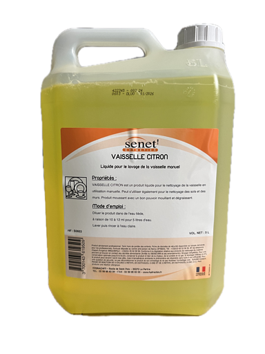 LIQUIDE VAISSELLE MAIN CITRON 5L - 5 l - Hermès Gastronomie